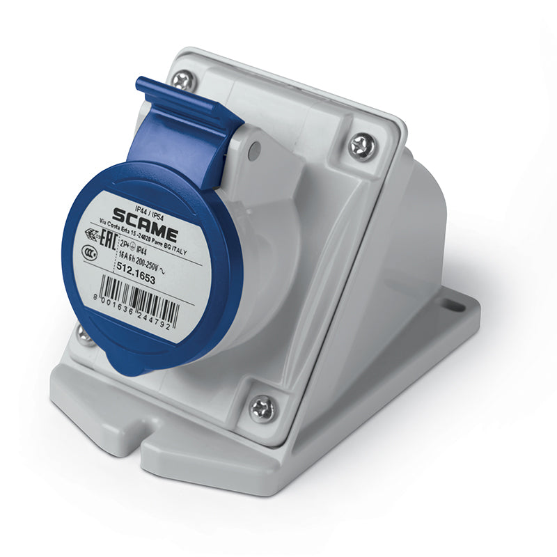 512.1653 Scame Optima Surface Mounting Socket 16A 2P+E 6h